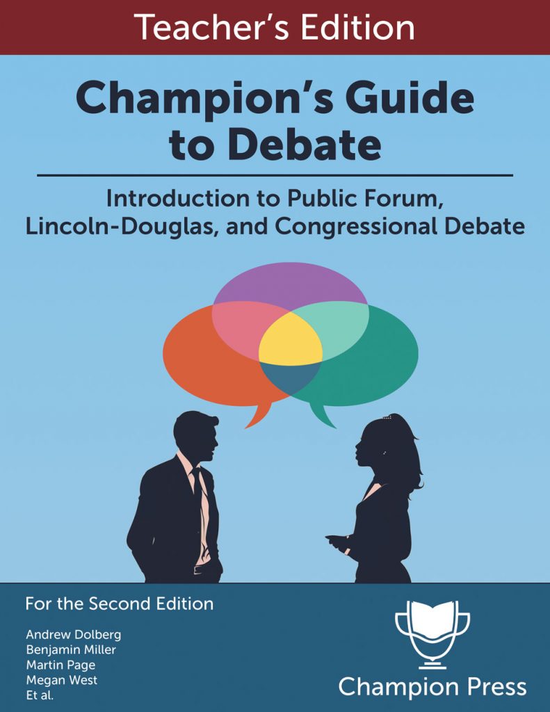 Teacher's Edition – Champion's Guide to Debate - Champion Press
